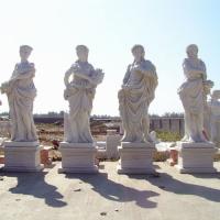 China Plaza Custom Life Size Handmade Ancient Greek Stone Carved White Marble Four Seasons Goddess Statues for sale