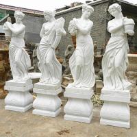 China Technique Hand Carved White Marble Stone European Style Statue Molds for Garden Decor for sale