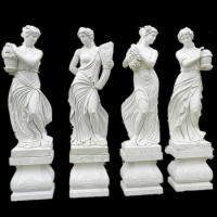 China Technique Hand Carved White Marble Stone European Style Statue Molds for Garden Decor for sale