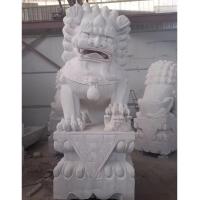 China Customization Classic Design Stone Animal Sculpture Marble Foo Dog Statue for Gate Decor for sale
