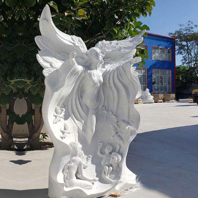 China Marble Angel Statue Monument for Outdoor Decor Customized Suppliers of Marble/Granite for sale
