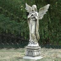 China Life Size Outdoor Decoration Angel Marble Sculpture Statue Customized Color Monument for sale