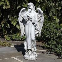 China Life Size Outdoor Decoration Angel Marble Sculpture Statue Customized Color Monument for sale