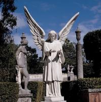 China Life Size Outdoor Decoration Angel Marble Sculpture Statue Customized Color Monument for sale