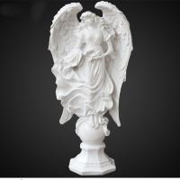 China Western Style Garden Custom Sculpture Outdoor Natural Marble Figure Angel Statue for sale