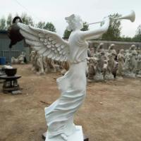 China Western Style Garden Custom Sculpture Outdoor Natural Marble Figure Angel Statue for sale