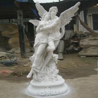 China Outdoor Marble Couple Angel Statue Stone Cupid and Psyche Love Sculpture For Sale for sale