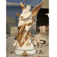 China Outdoor Marble Couple Angel Statue Stone Cupid and Psyche Love Sculpture For Sale for sale
