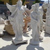 China Outdoor Garden Decoration Western Style Custom Life Size Marble Angel Statue with Wings for sale