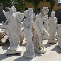 China Outdoor Garden Decoration Western Style Custom Life Size Marble Angel Statue with Wings for sale