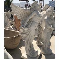 China Western Style Custom Outdoor Marble Kneeling Angel Sculpture for Cemetery Decoration for sale
