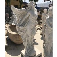 China Western Style Custom Outdoor Marble Kneeling Angel Sculpture for Cemetery Decoration for sale