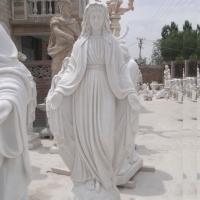 China Life Size Virgin Mary Antique Marble Statues Hand Carved with Traditional Design for sale