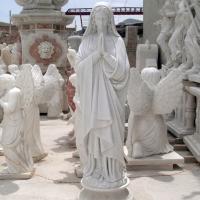 China Life Size Virgin Mary Antique Marble Statues Hand Carved with Traditional Design for sale