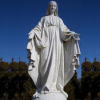 China Life Size Virgin Mary Antique Marble Statues Hand Carved with Traditional Design for sale