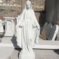 China Custom Life Size White Marble Statue Of The Virgin White Marble Classic Mary Maria for sale