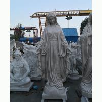 China Custom Life Size White Marble Statue Of The Virgin White Marble Classic Mary Maria for sale