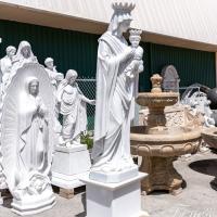 China Western Style Hand Carved White Marble Virgin Mary Statue Custom Saint Maria Sculpture for sale