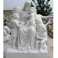 China Western Style Hand Carved White Marble Virgin Mary Statue Custom Saint Maria Sculpture for sale
