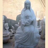 China Religious statue Mary marble statue of the Virgin Mary Maria in white marble for sale for sale