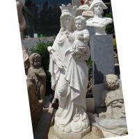 China Religious statue Mary marble statue of the Virgin Mary Maria in white marble for sale for sale
