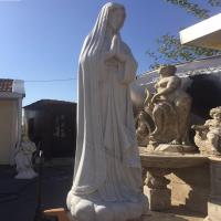 China Outdoor Garden Church Decor Religious Statue Life Size White Marble Carved Virgin Mary Sculpture Mother Maria Statue for sale
