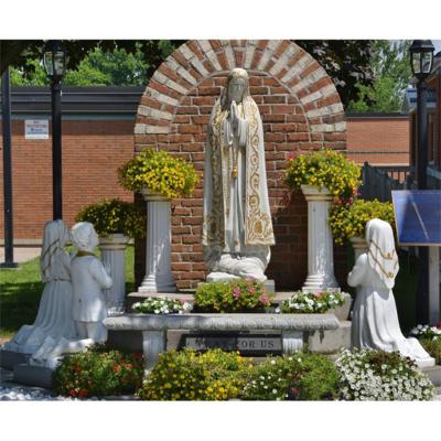 China Customized Color White Marble Religious Life Size Holy Sculpture of The Virgin Mary for sale