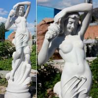 China Custom white marble sexy lady sculpture hand-carved garden decoration life size figure stone sculpture for sale