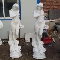China Life Size Outdoor Garden decor Natural Stone Naked Women Sculpture White Marble Nude Lady Statue for sale for sale