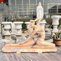 China Factory customized high quality sexy naked nude lying lady sculpture garden decoration hand carved marble figure statues for sale