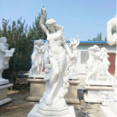 China Garden Decoration hand Carving Life Size Stone Sexy Nude Woman girl  Marble Statue lady Sculpture for outdoorrr for sale