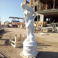 China Garden Decoration hand Carving Life Size Stone Sexy Nude Woman girl  Marble Statue lady Sculpture for outdoorrr for sale