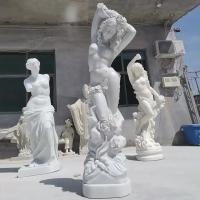 China Garden Decoration hand Carving Life Size Stone Sexy Nude Woman girl  Marble Statue lady Sculpture for outdoorrr for sale