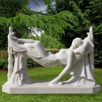 China Luxury indoor decoration Villa garden Landscape stone crafts art sculpture Marble lying nude woman statues for sale