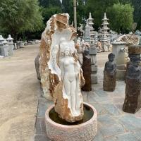 China Luxury indoor decoration Villa garden Landscape stone crafts art sculpture Marble lying nude woman statues for sale