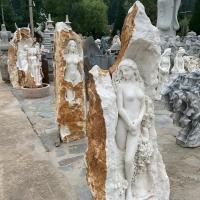 China Luxury indoor decoration Villa garden Landscape stone crafts art sculpture Marble lying nude woman statues for sale