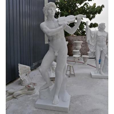 China Custom marble Art girl Statue naked sitting woman white stone statue for sale for sale