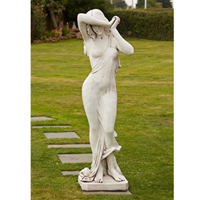 China Customized High Quality Life Size Hand Carved Natural Stone White Lady Marble Sculpture for sale