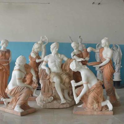 China Stone Garden Life Size Apollo Statue Figure Outdoor Decorative Ancient Greek Marble Apollo Bath Sculptures for sale