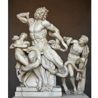 China Custom Famous Ancient Greek Hand Carved Marble Laocoon And His Sons Big Statue For Sale for sale