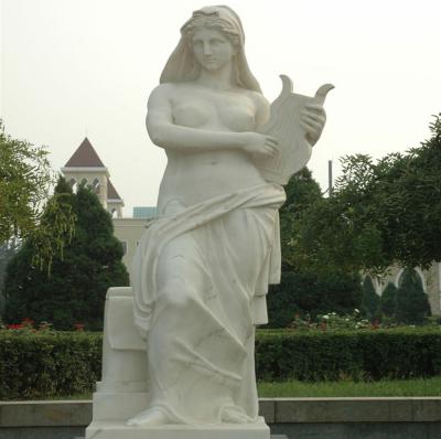 China Factory customization Life Size Garden Greek Hand Carved Stone Lady Marble Sculpture Statue with Flower for sale for sale