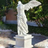 China Customized life size marble figure statue Large -sized Victory Goddess Stone Sculpture Outdoor Garden Decoration for sale