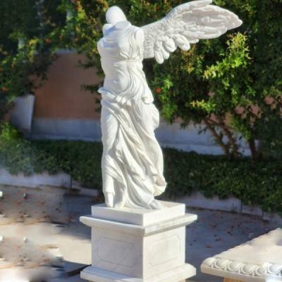 China Customized life size marble figure statue Large -sized Victory Goddess Stone Sculpture Outdoor Garden Decoration for sale
