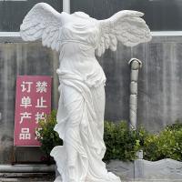 China Customized life size marble figure statue Large -sized Victory Goddess Stone Sculpture Outdoor Garden Decoration for sale