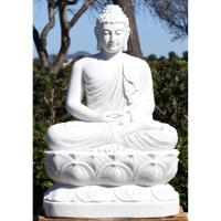 China Marble Buddhist Monk Stone Sculpture for Garden Decoration Western Style Statues for sale