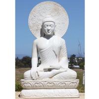 China Marble Buddhist Monk Stone Sculpture for Garden Decoration Western Style Statues for sale