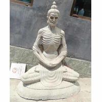 China Outdoor Garden Carving Stone White Marble Sitting Buddha Statue With Customized Color for sale
