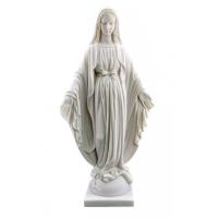 China Customized Size Marble Buddha Statue Outdoor Standing Stone Guanyin Female Sculpture for sale