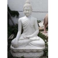 China Stone Buddha Figurine for Outdoor Decoration Traditional Design Style Marble Sculpture for sale