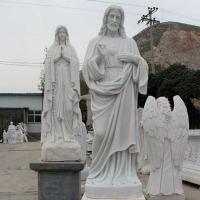 China Customized Marble Catholic Stone Jesus Statue Hand Carved and Polished for Church for sale